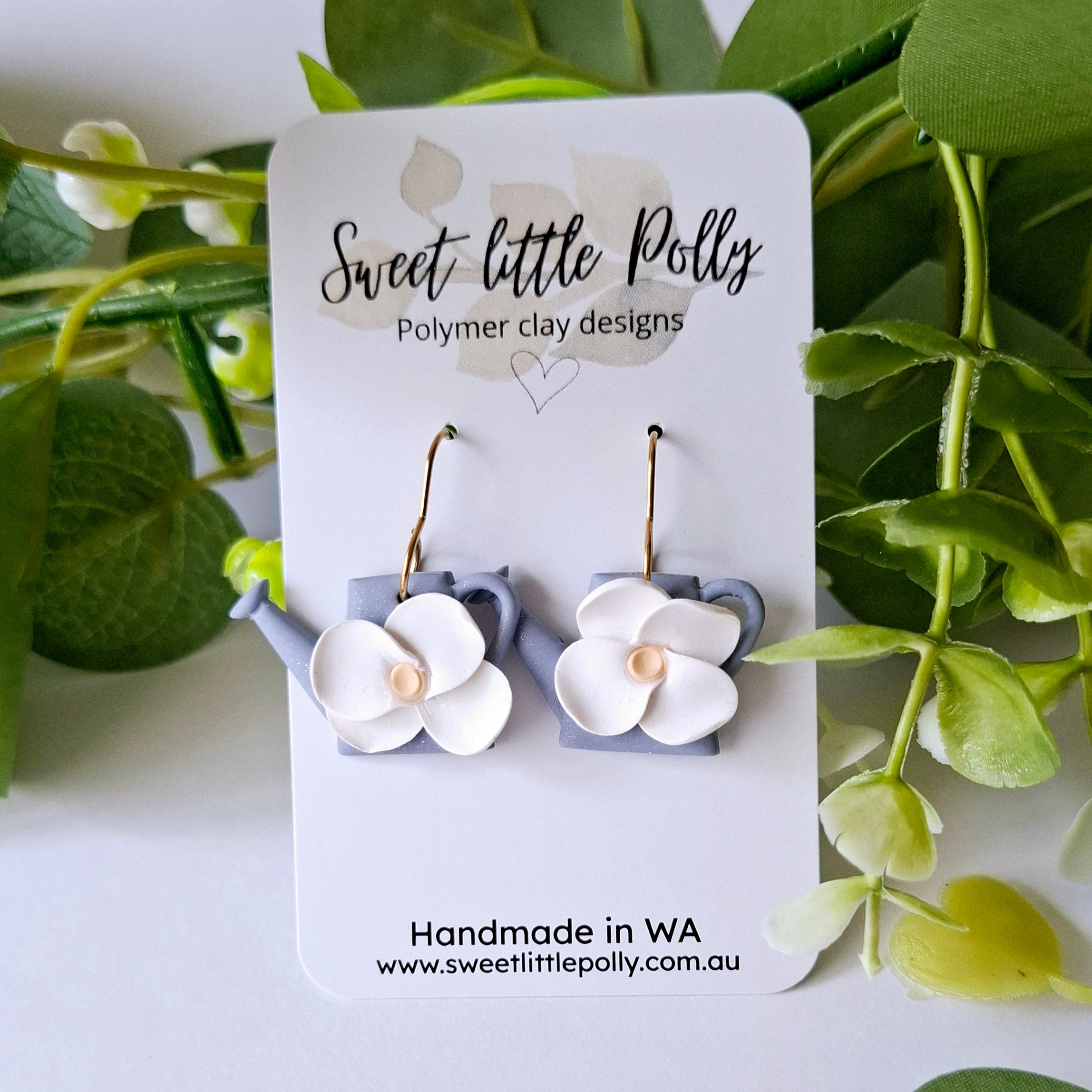 Fun Watering Can with Flower Earrings – Sweet Little Polly